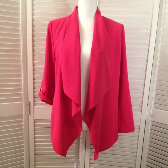 Chaus NY | Jackets & Coats | Pink Open Jacket Chaus Ny Small Hot Pink ...